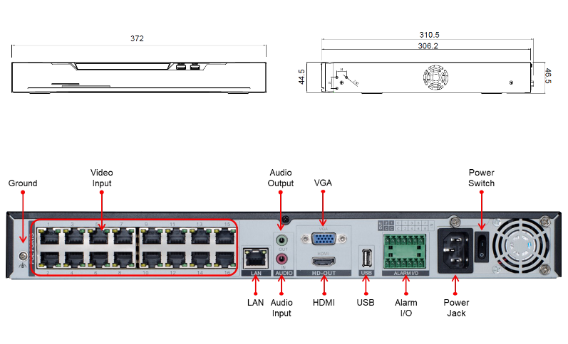 16 Ch NVR with 16 Plug & Play Ports | 4K, 112 Mbps